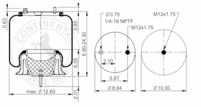 International Suspension Air Bag - Frontier Truck Parts